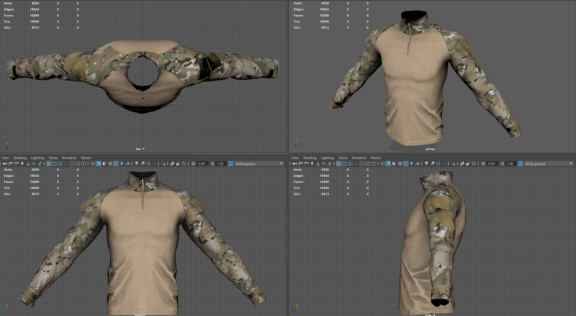 Tactical Military Assault Combat Shirt - 3D Model by sanchiesp