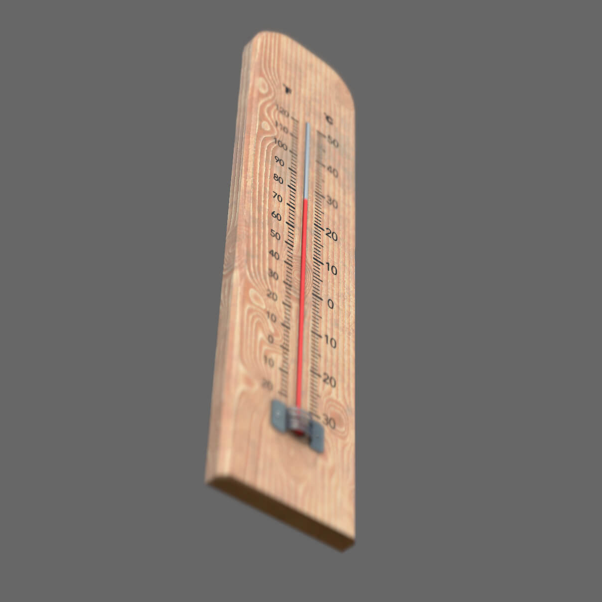 Taditional Wooden Thermometer - 3D Model by sanchiesp