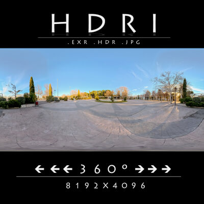 Urban Sunset Plaza HDRI (8192x4096) – 32-bit EXR/HDR + HDR Image by ...