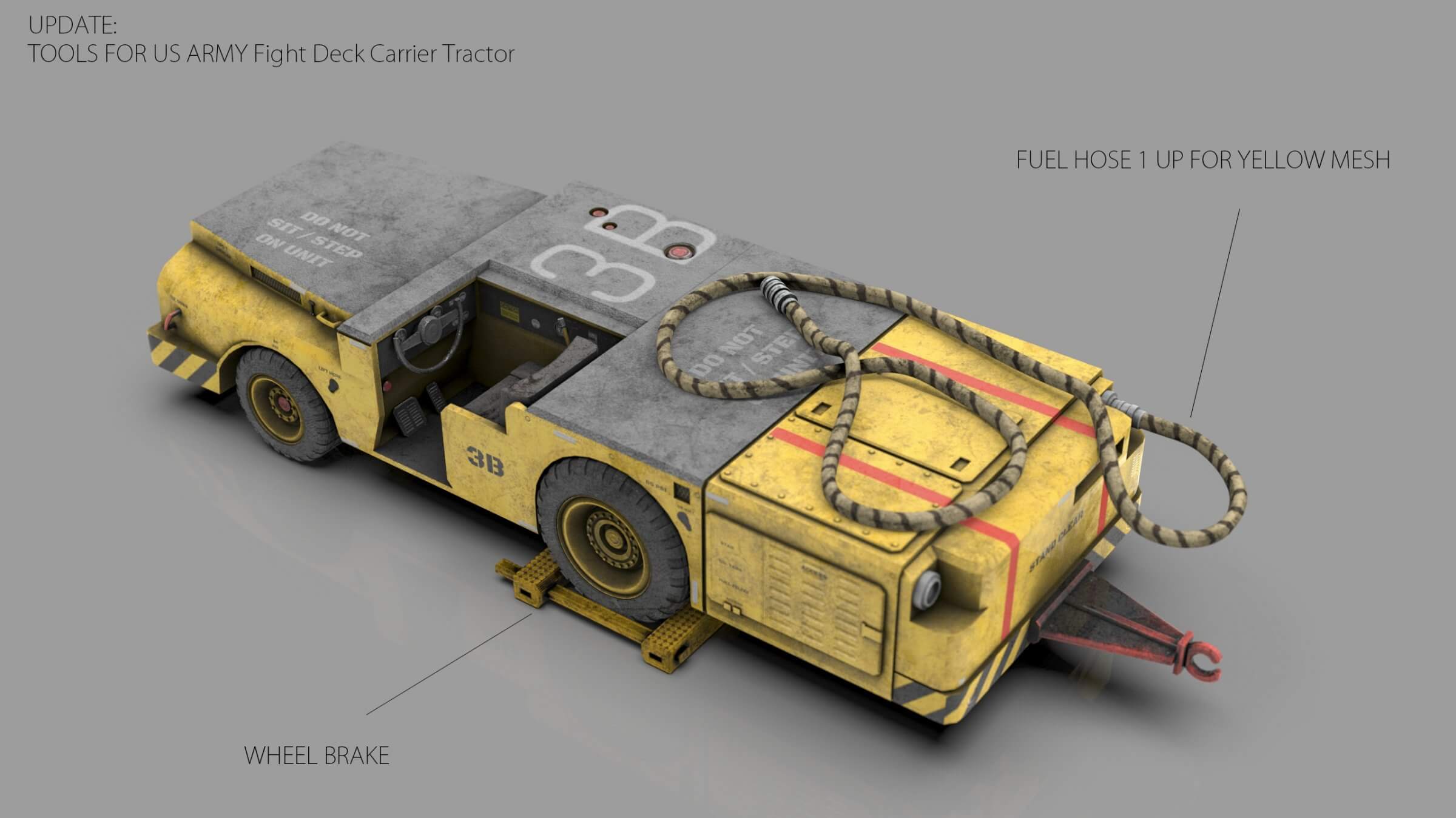 US Army Flight Deck Carrier Tractor - 3D Model by sanchiesp