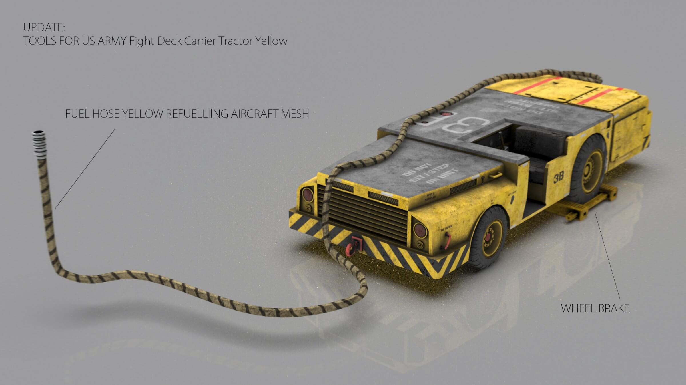 US Army Flight Deck Carrier Tractor - 3D Model by sanchiesp