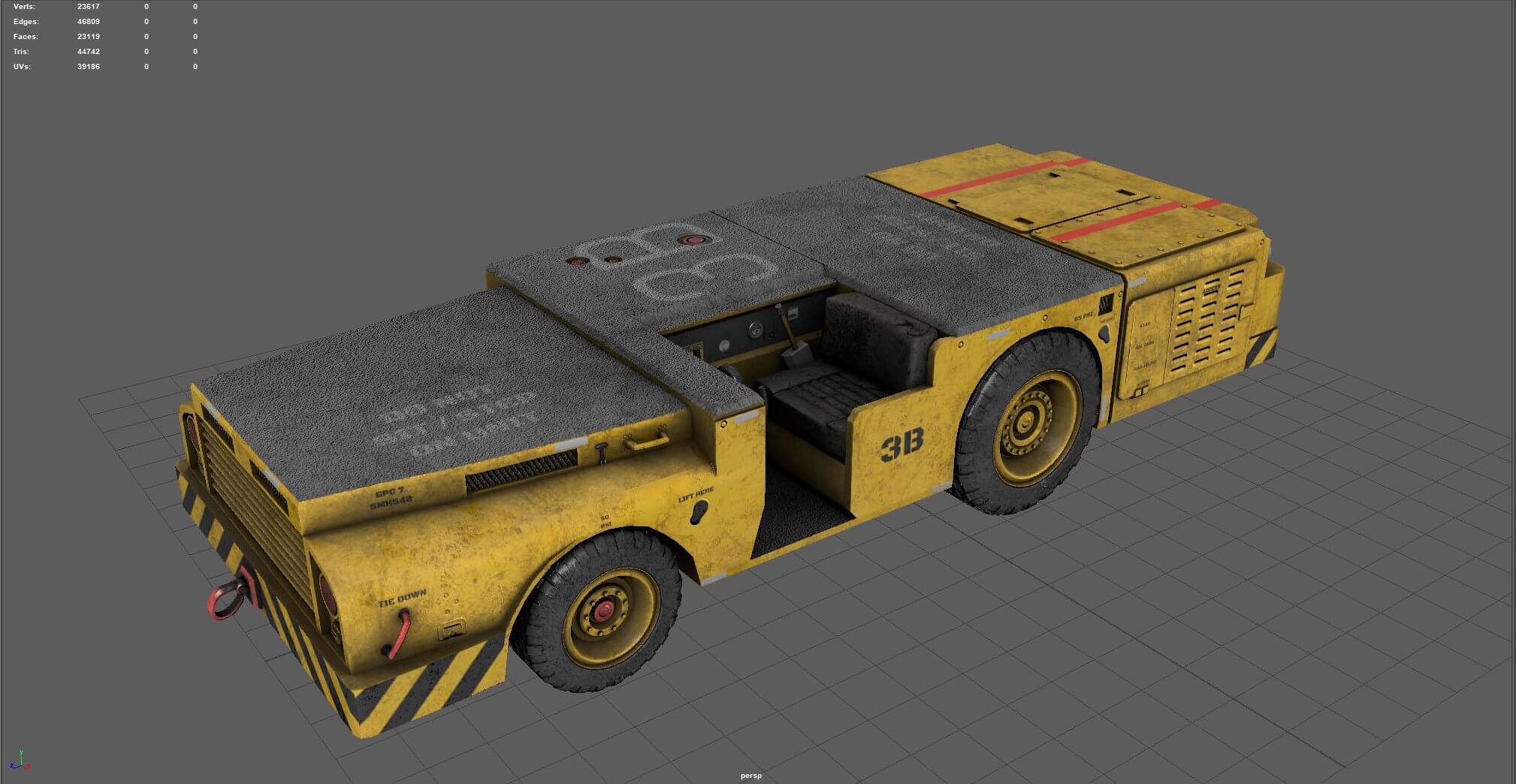 US Army Flight Deck Carrier Tractor - 3D Model by sanchiesp