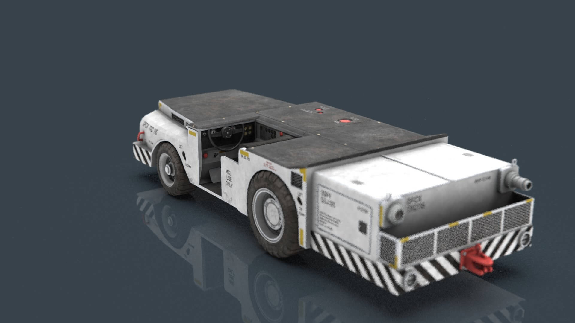 US Army Flight Deck Carrier Tractor White - 3D Model by sanchiesp