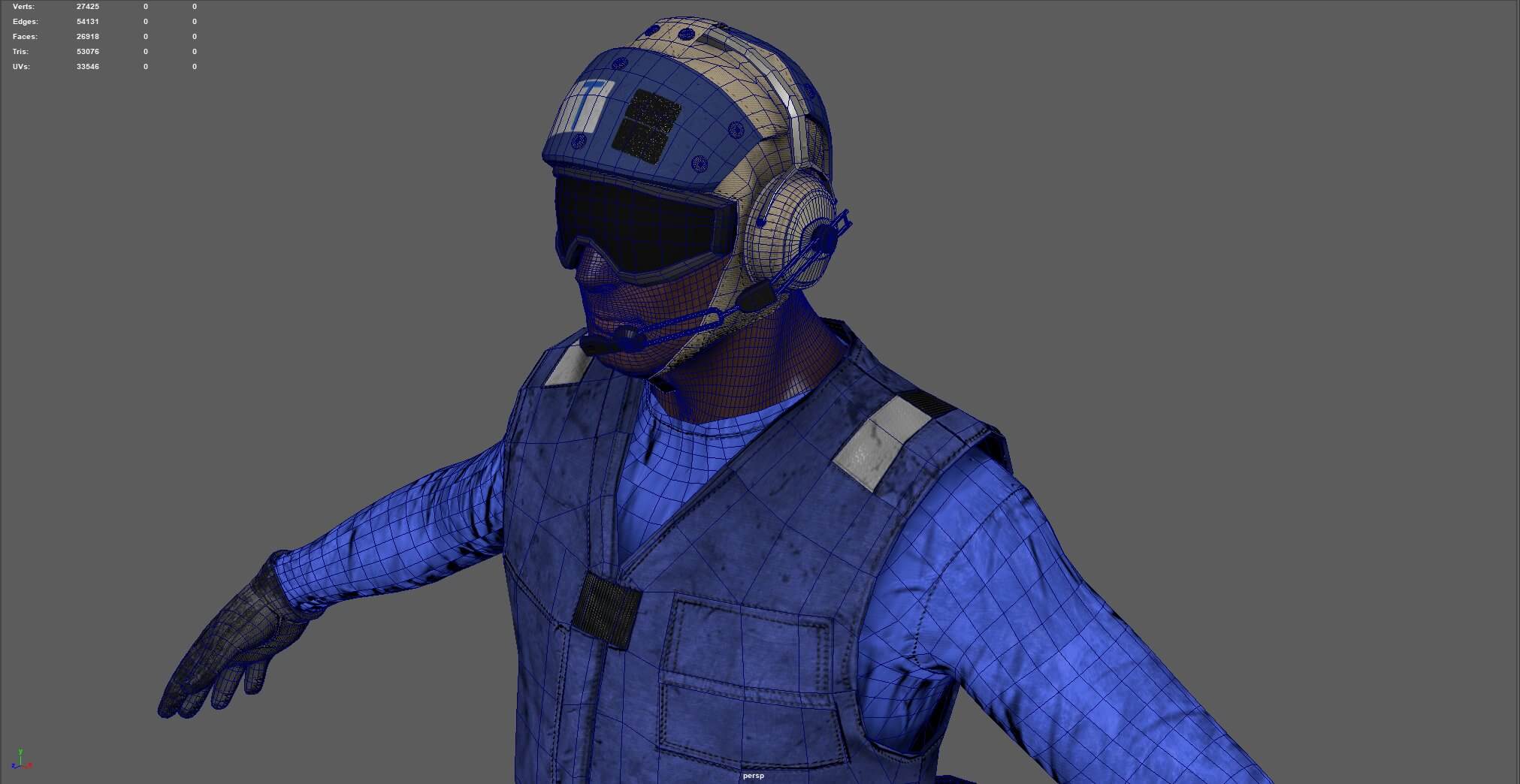 US NAVY Flight Deck Crew [Blue] - 3D Model by sanchiesp