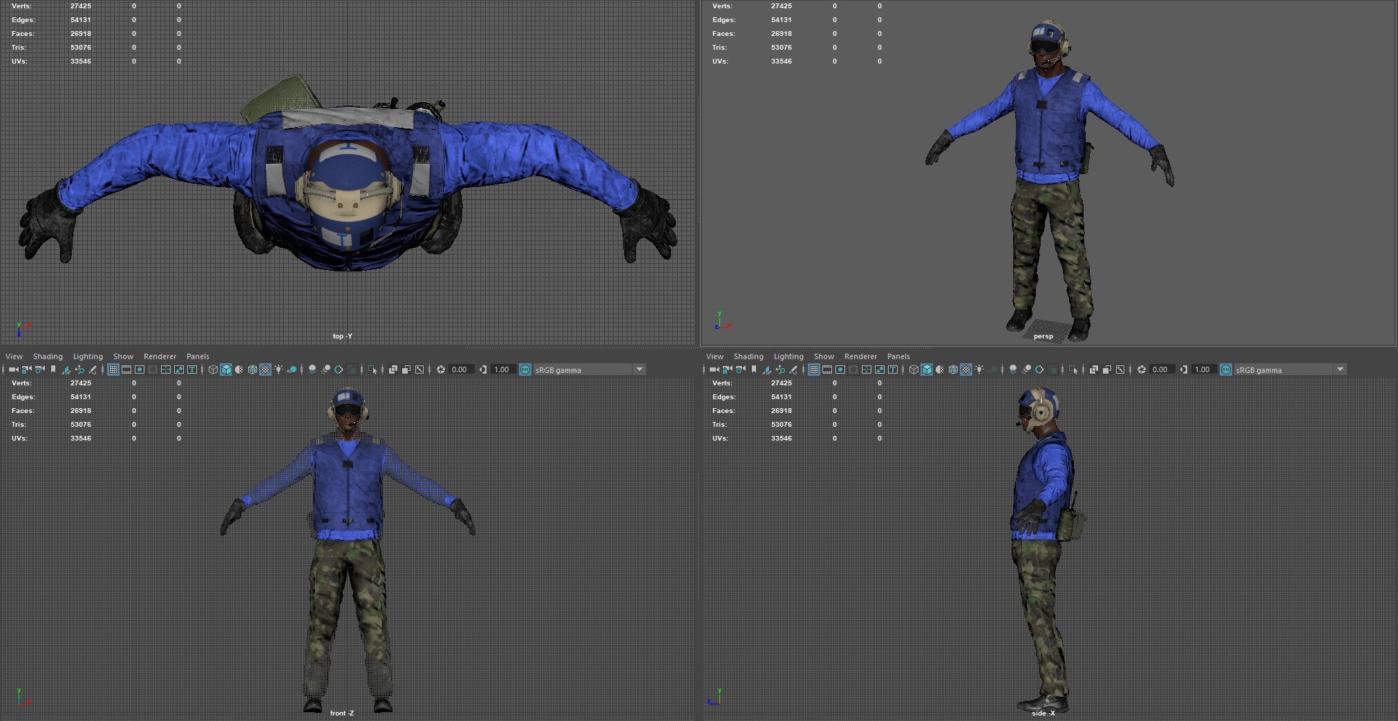 US NAVY Flight Deck Crew [Blue] - 3D Model by sanchiesp