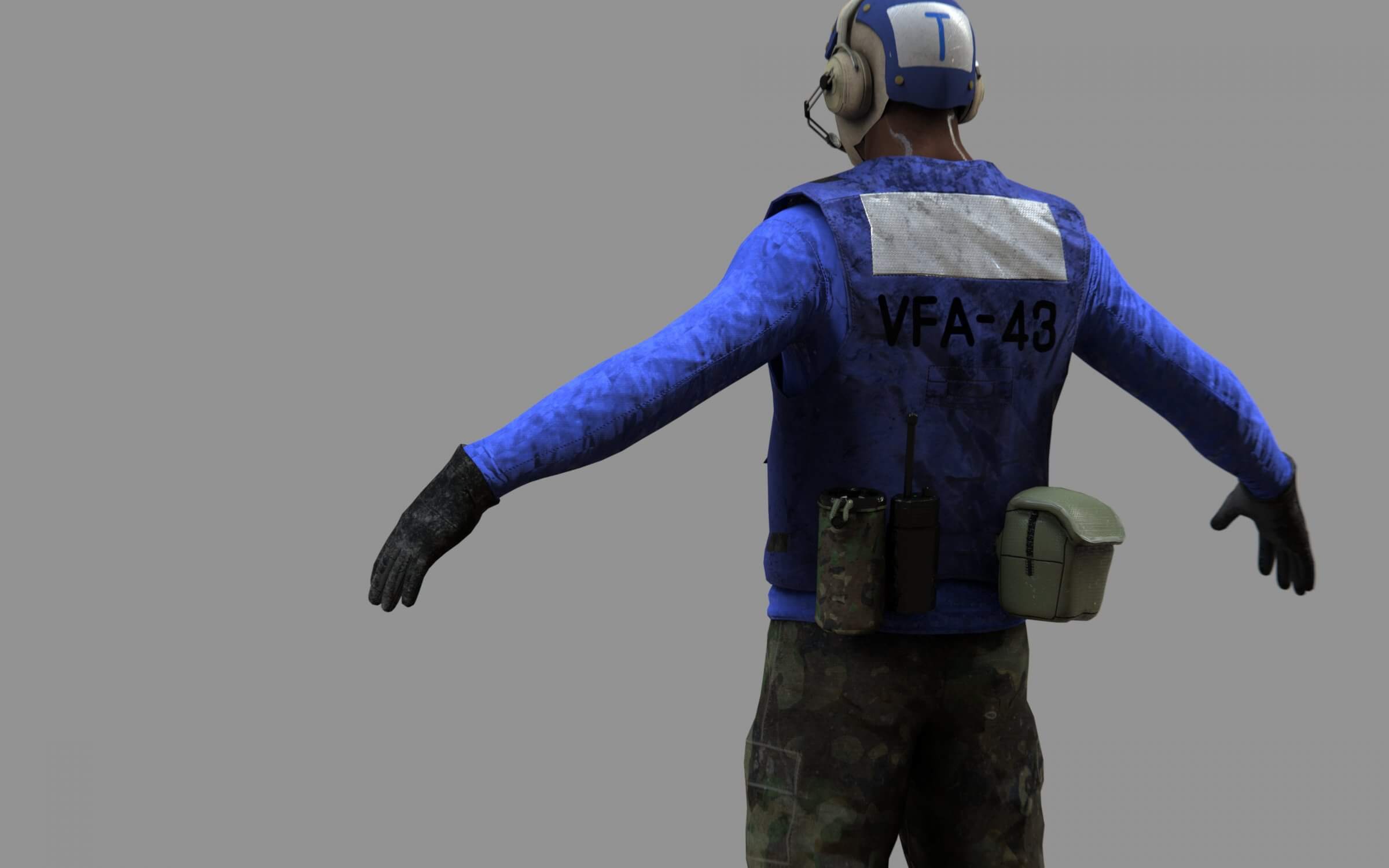 US NAVY Flight Deck Crew [Blue] - 3D Model by sanchiesp