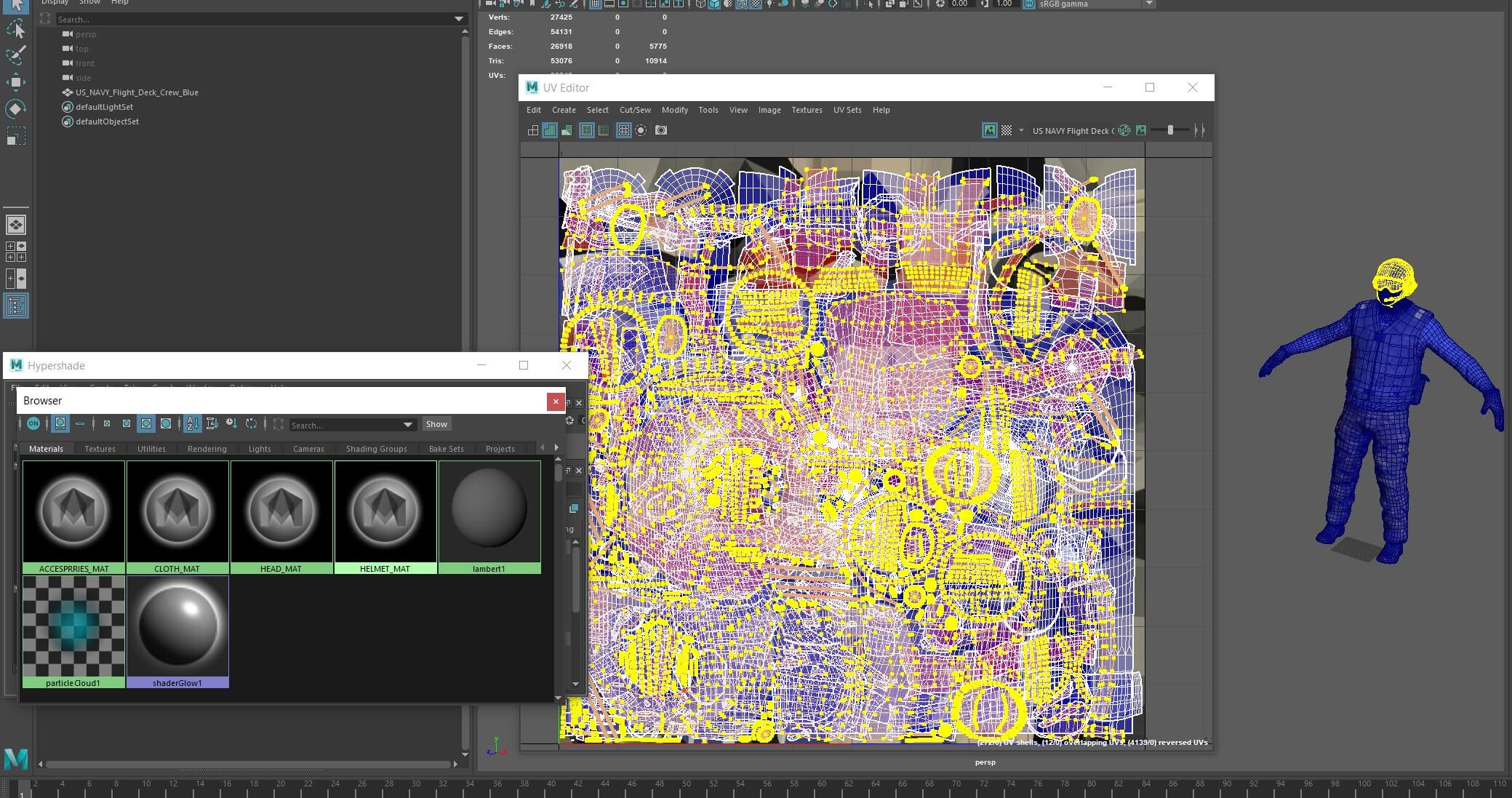US NAVY Flight Deck Crew [Blue] - 3D Model by sanchiesp