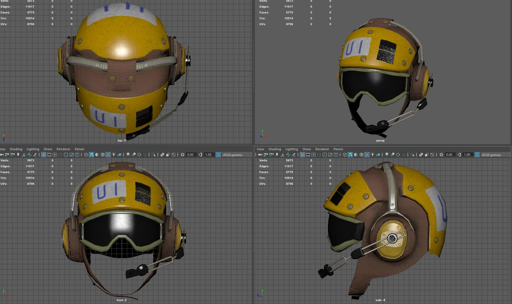US NAVY Flight Deck Crew Helmet - 3D Model by sanchiesp