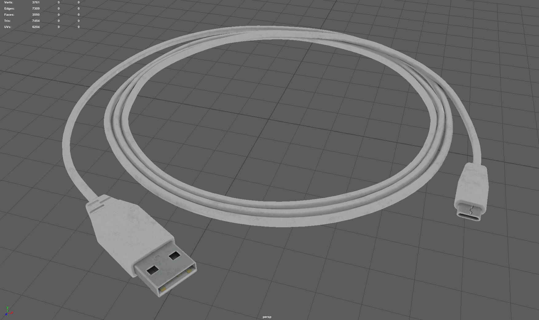 USB Cable - 3D Model by sanchiesp