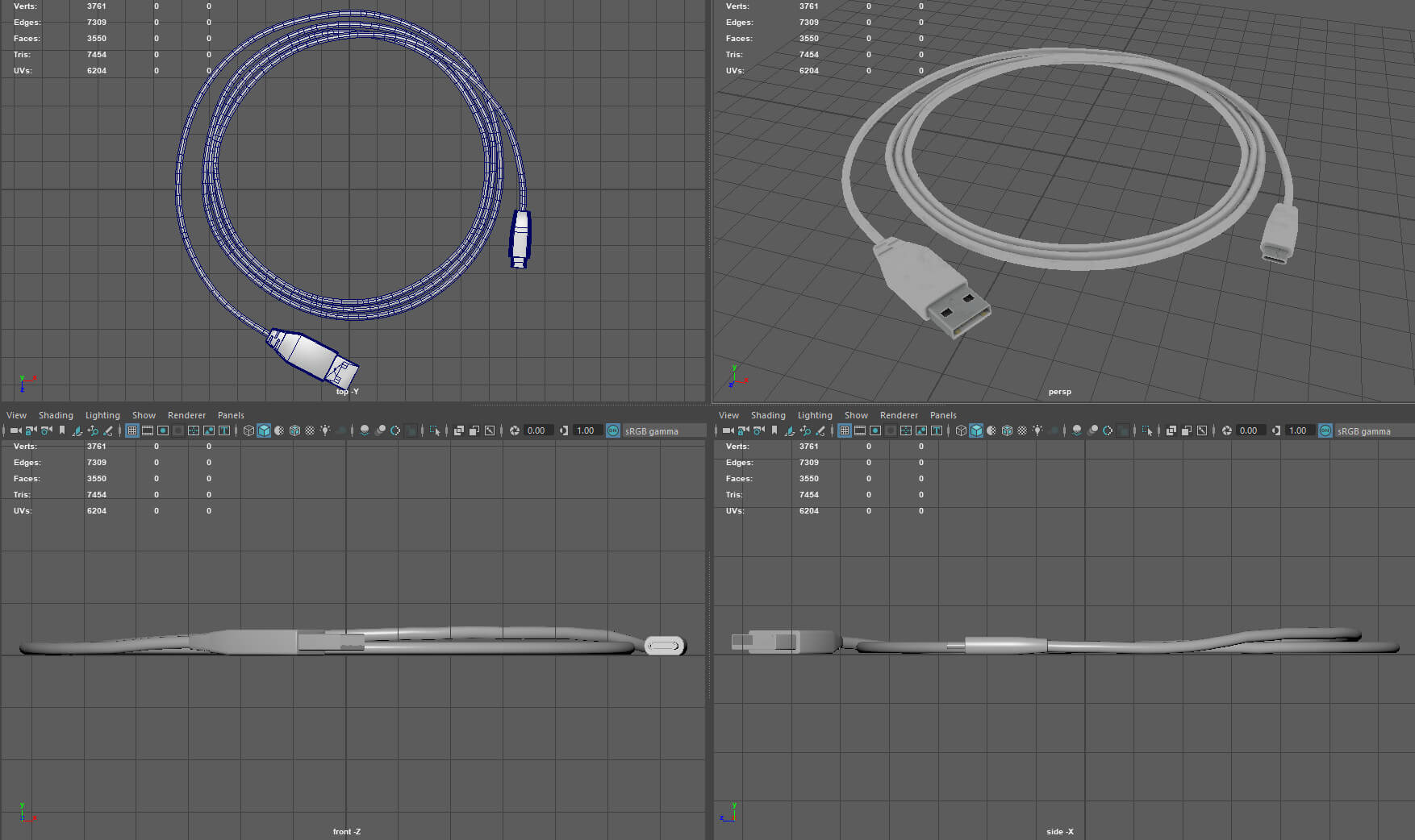 USB Cable - 3D Model by sanchiesp