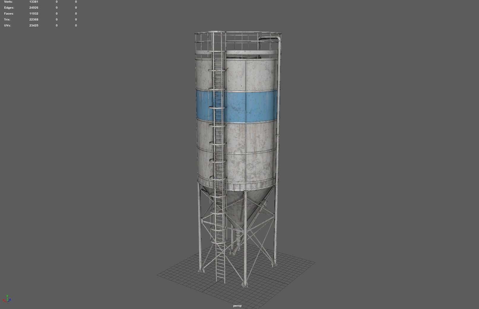 Vertical Cement Silo - 3D Model by sanchiesp