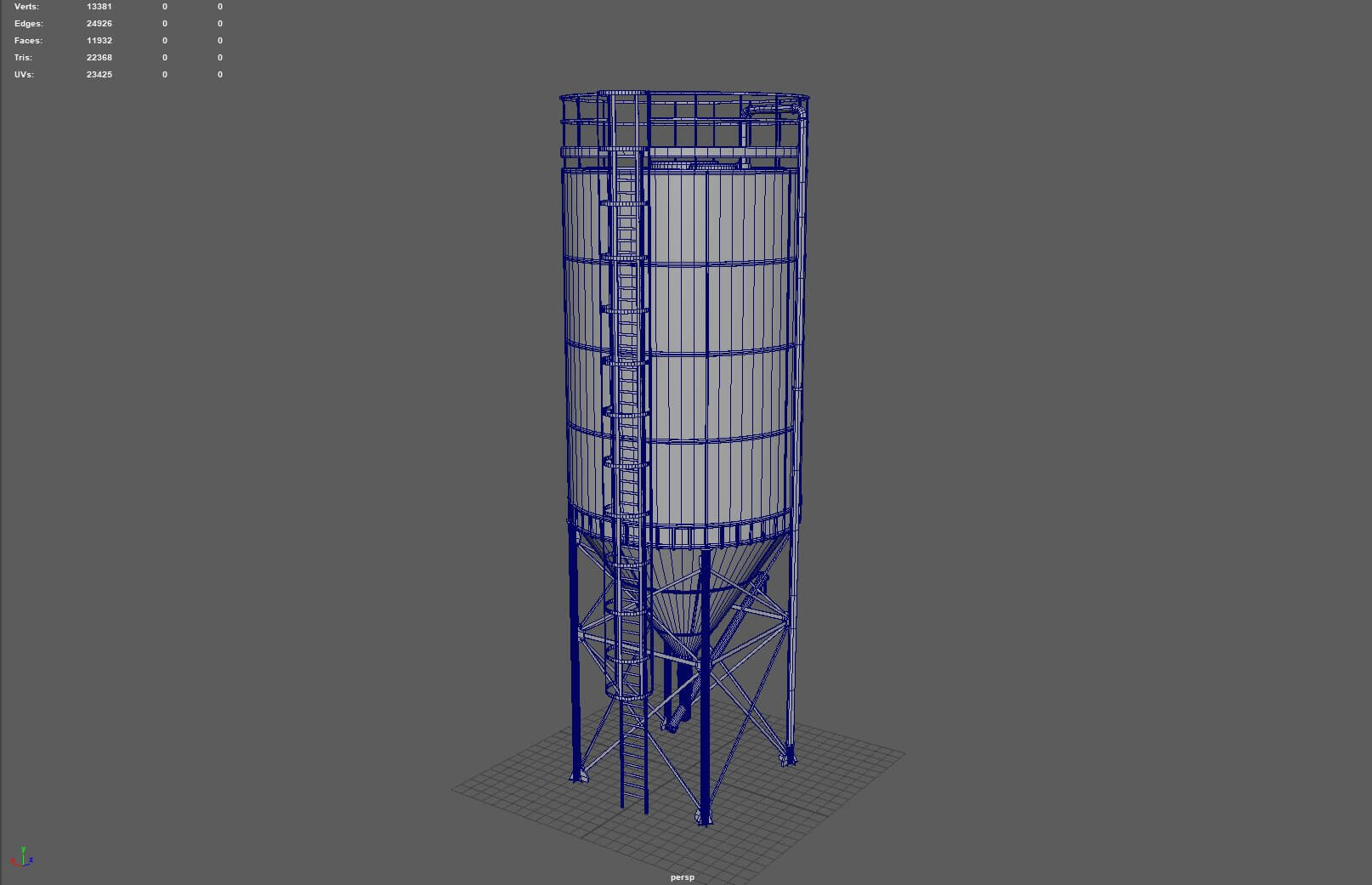 Vertical Cement Silo - 3D Model by sanchiesp