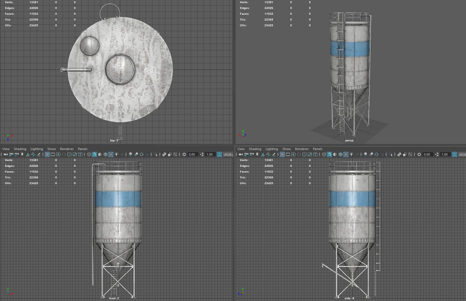 Vertical Cement Silo - 3D Model by sanchiesp