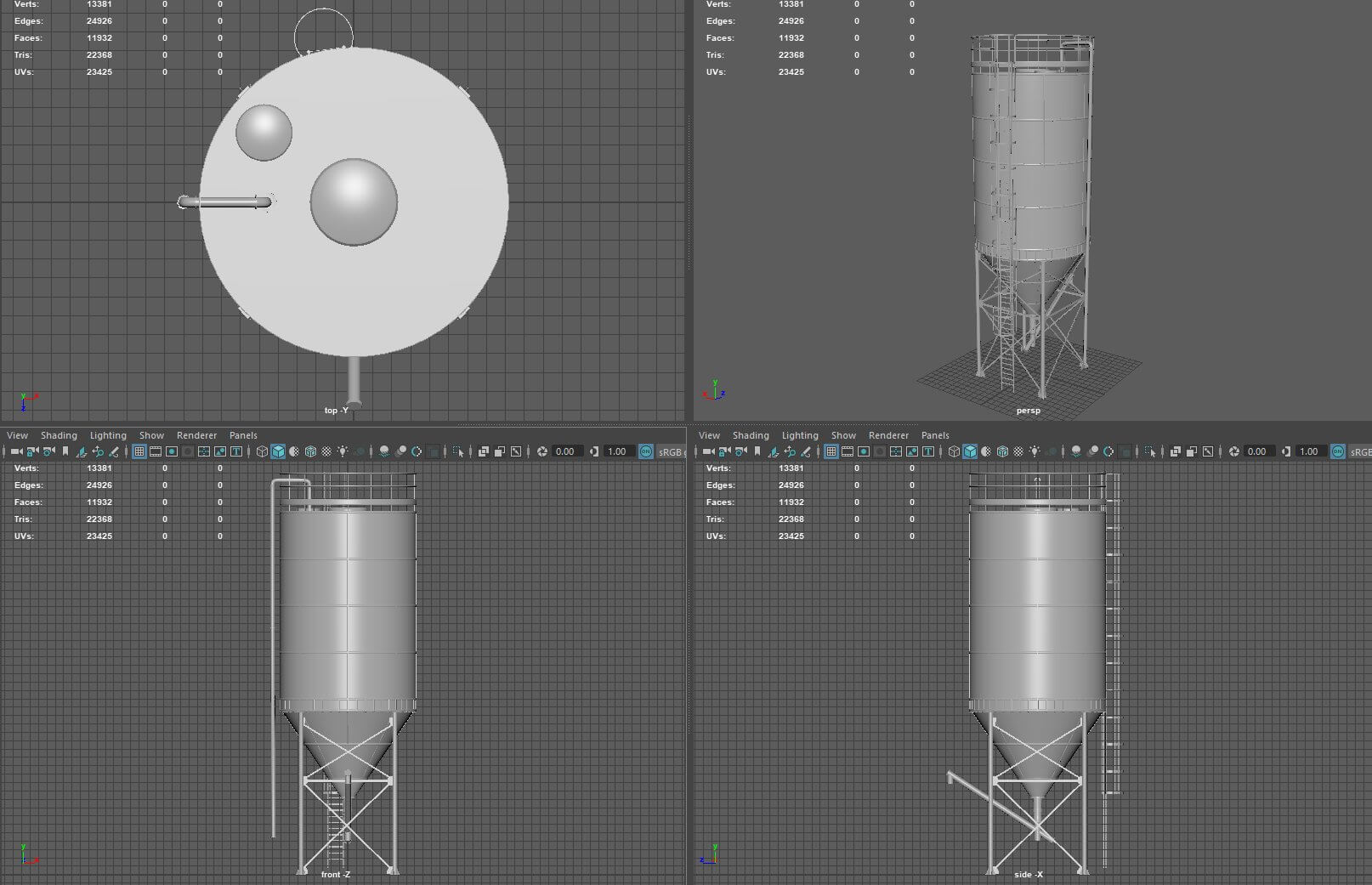 Vertical Cement Silo - 3D Model by sanchiesp