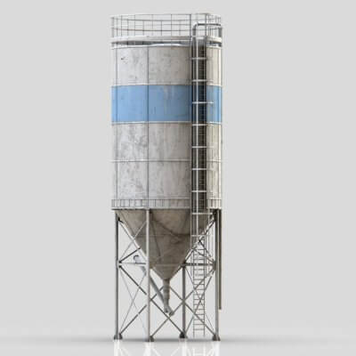 Vertical Cement Silo - 3D Model by sanchiesp