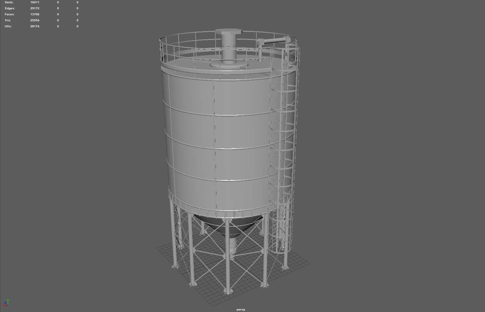 Vertical Water Silo - 3D Model by sanchiesp