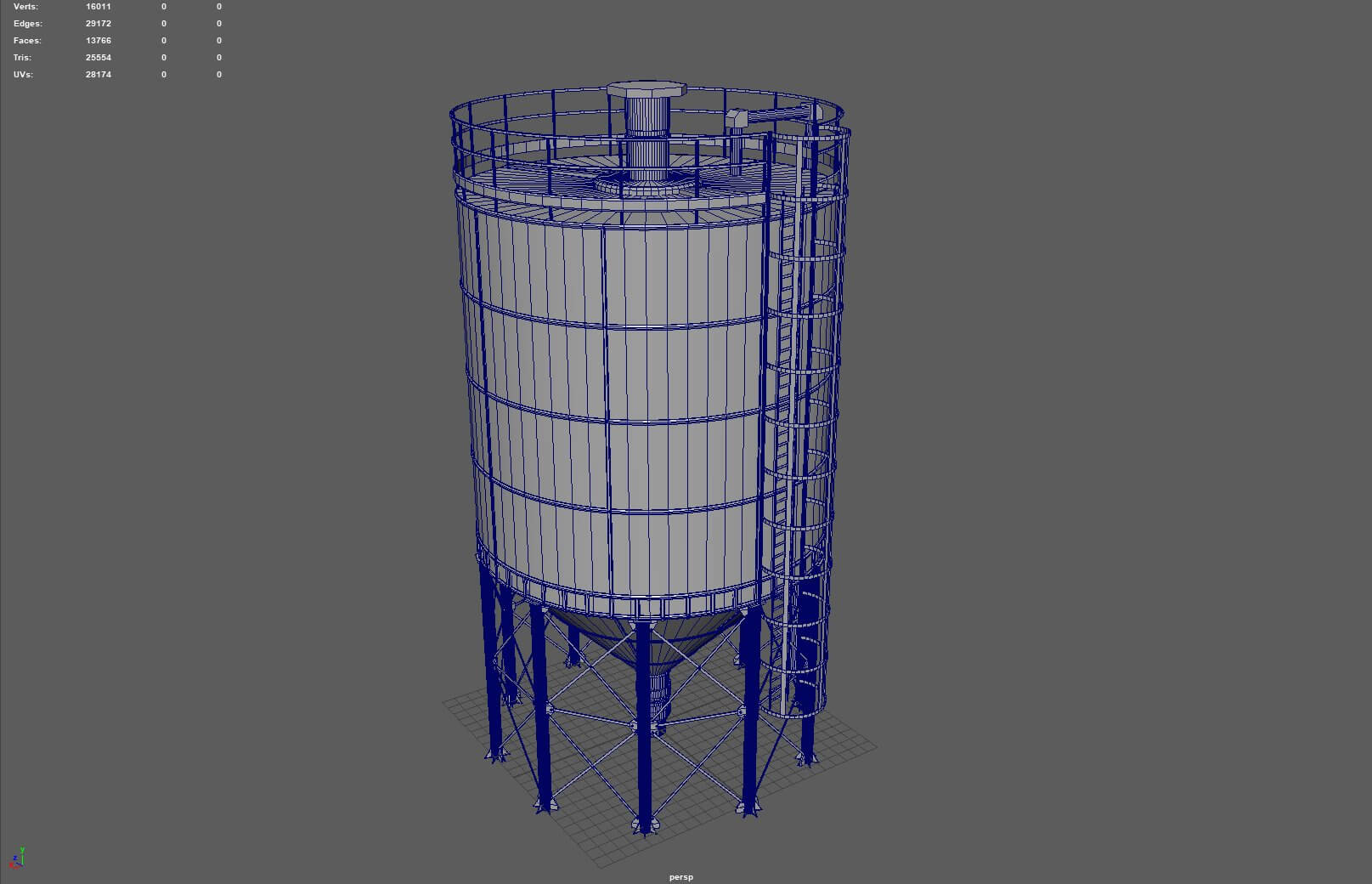 Vertical Water Silo - 3D Model by sanchiesp