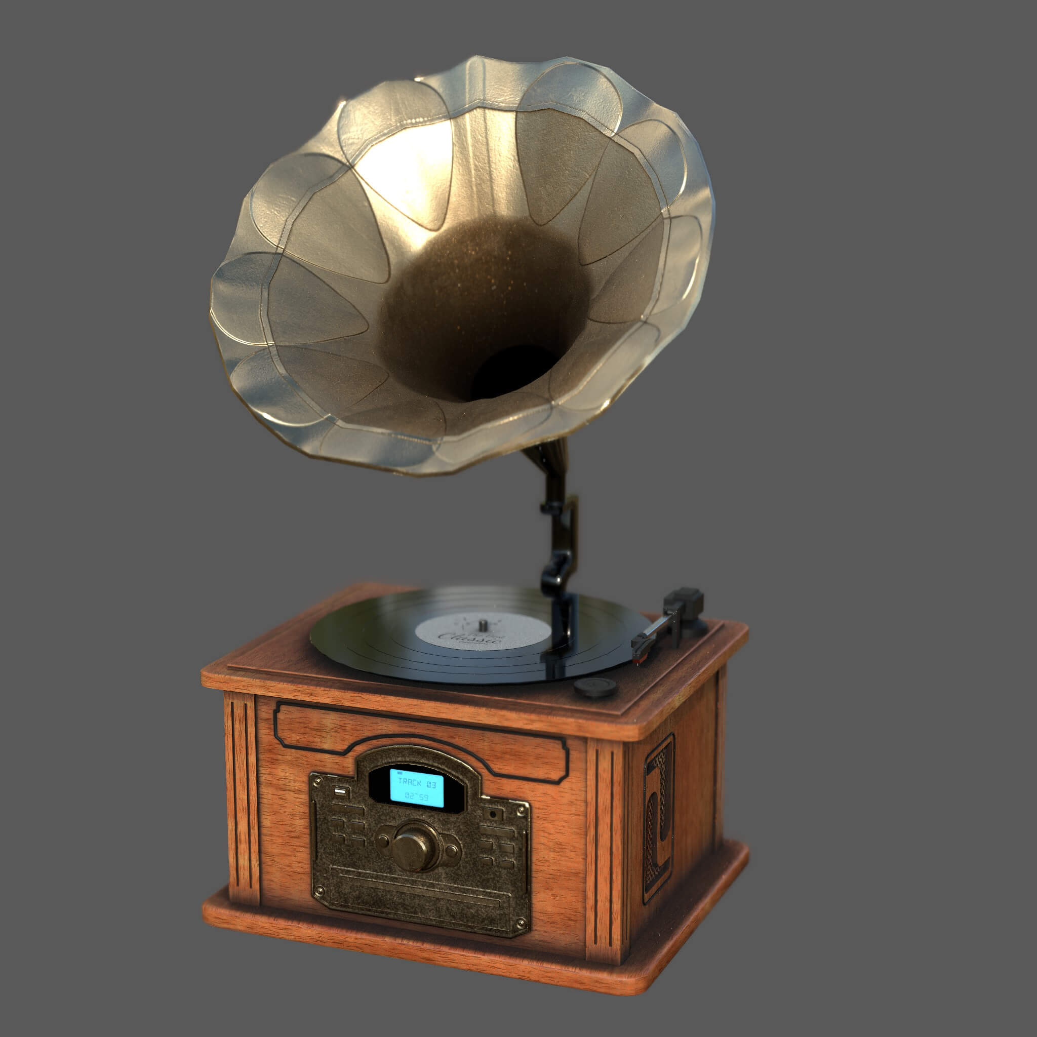 Vintage Gramophone - 3D Model by sanchiesp