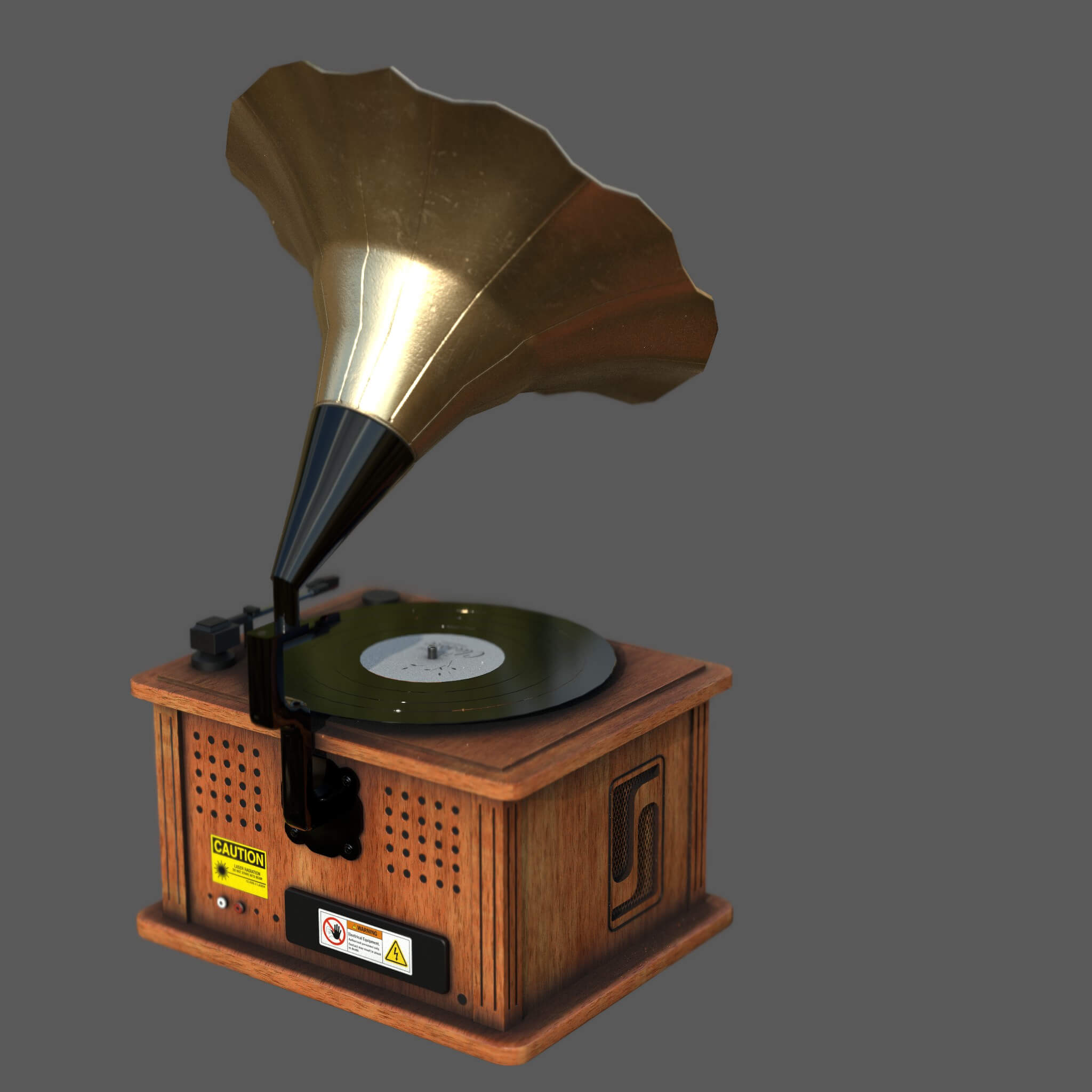 Vintage Gramophone - 3D Model by sanchiesp
