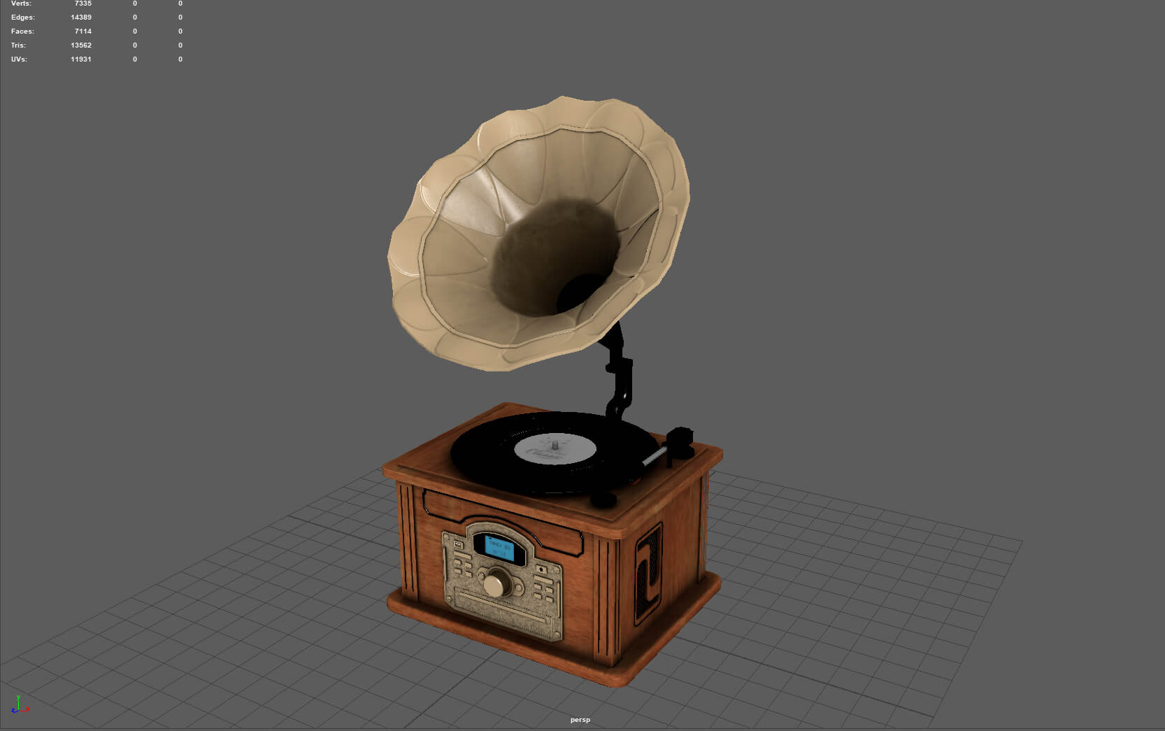 Vintage Gramophone - 3D Model by sanchiesp