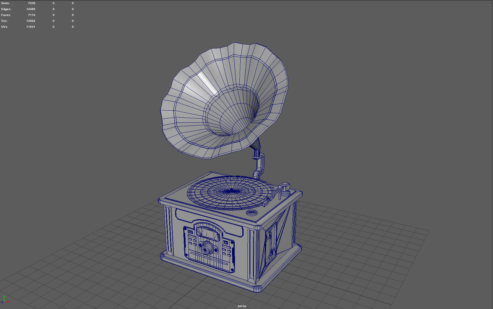 Vintage Gramophone - 3D Model by sanchiesp