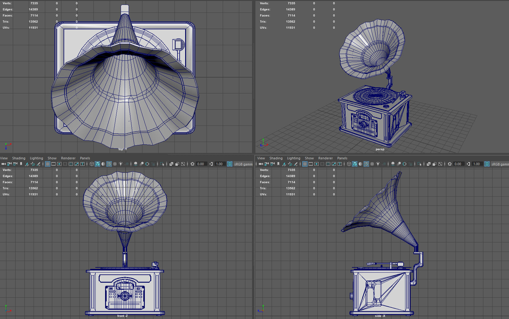 Vintage Gramophone - 3D Model by sanchiesp