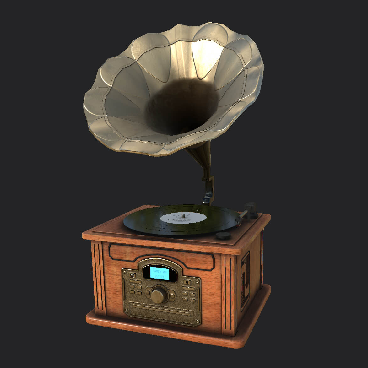 Vintage Gramophone - 3D Model by sanchiesp