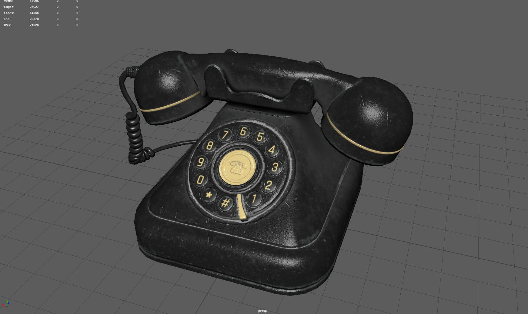 Vintage Telephone 2 - 3D Model by sanchiesp