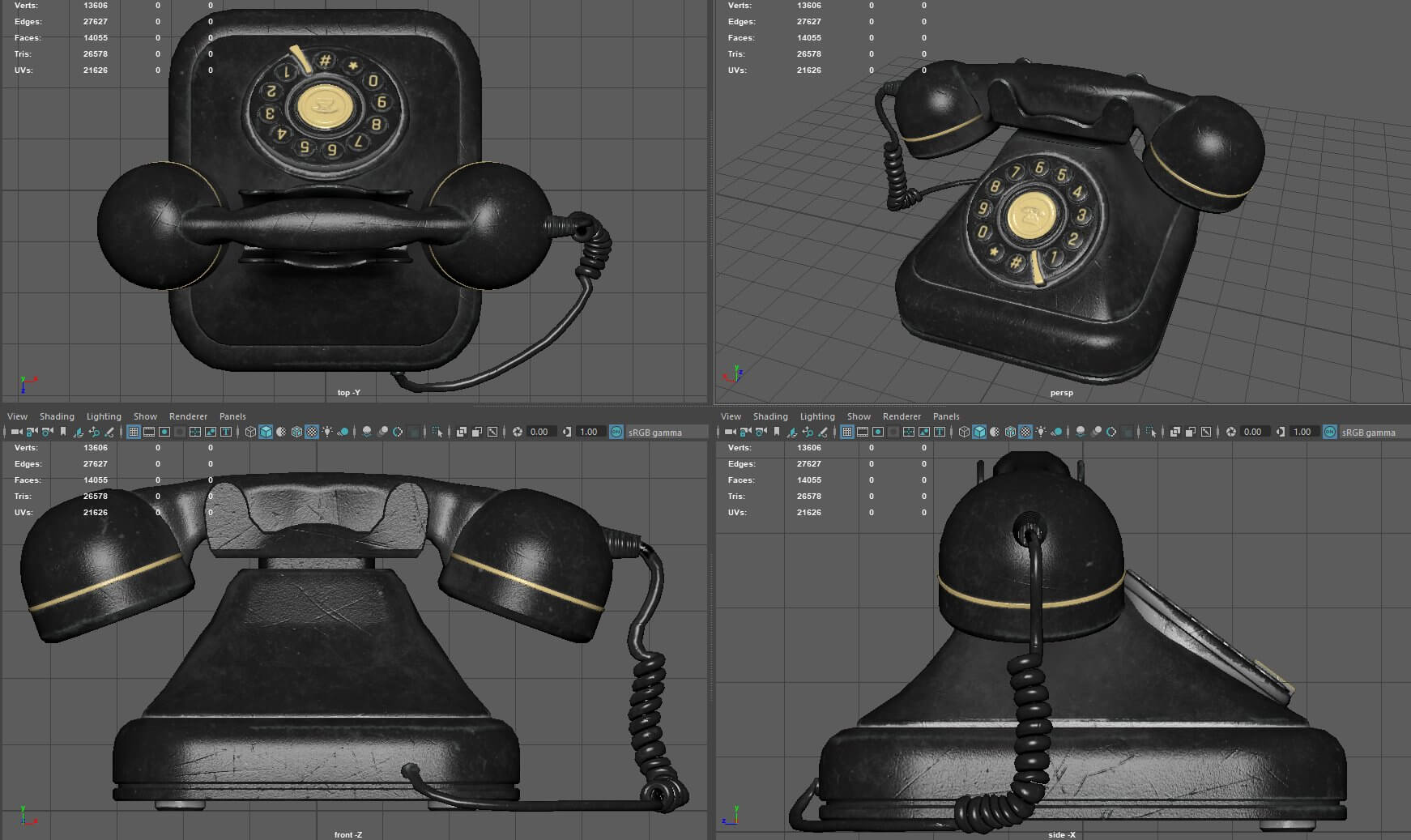 Vintage Telephone 2 - 3D Model by sanchiesp
