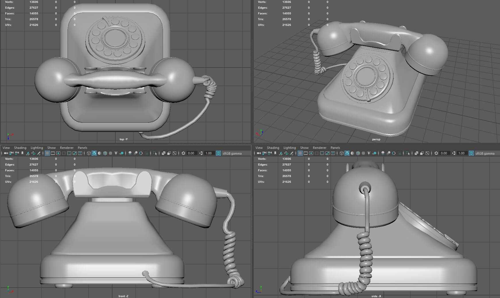 Vintage Telephone 2 - 3D Model by sanchiesp