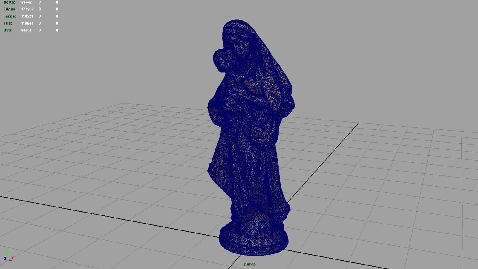 Virgin Mary Statue - 3D Model by sanchiesp