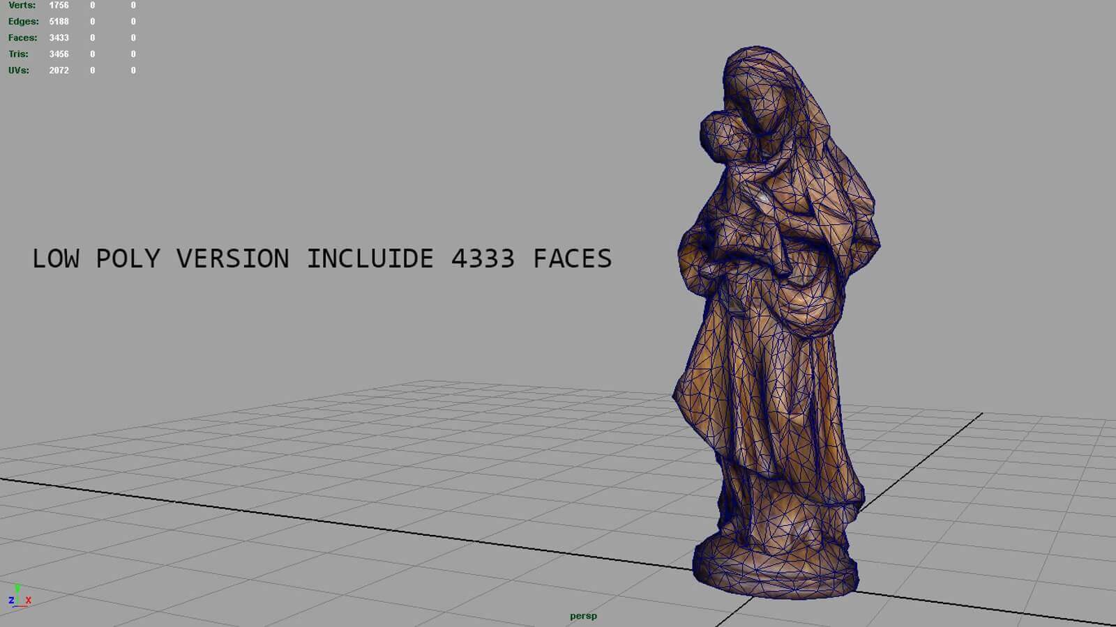 Virgin Mary Statue - 3D Model by sanchiesp