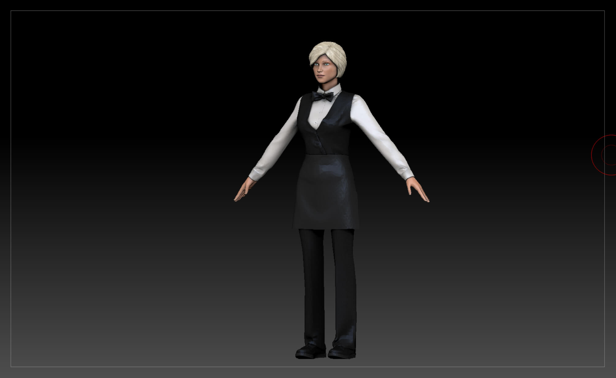 Young Female Waiter - 3D Model by sanchiesp