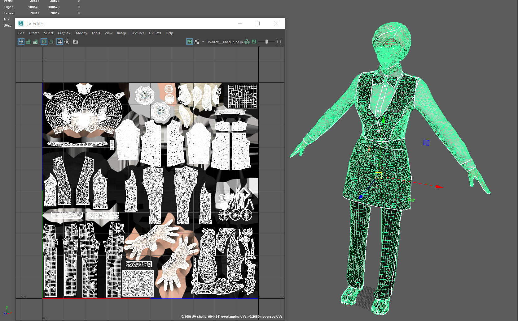 Young Female Waiter - 3D Model by sanchiesp