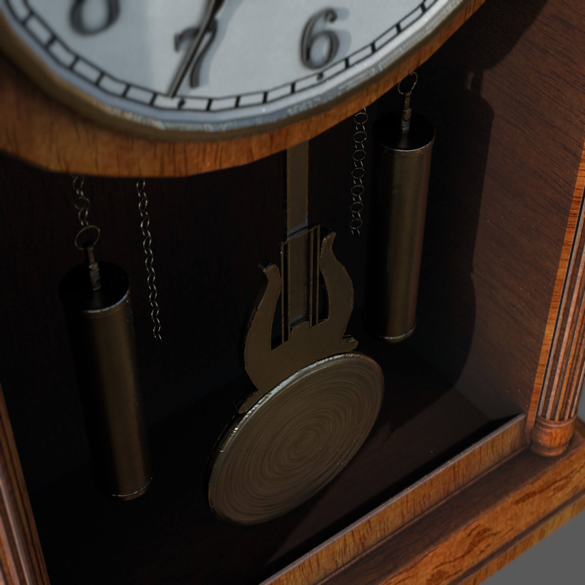 Wall Clock With Pendulum - 3D Model by sanchiesp