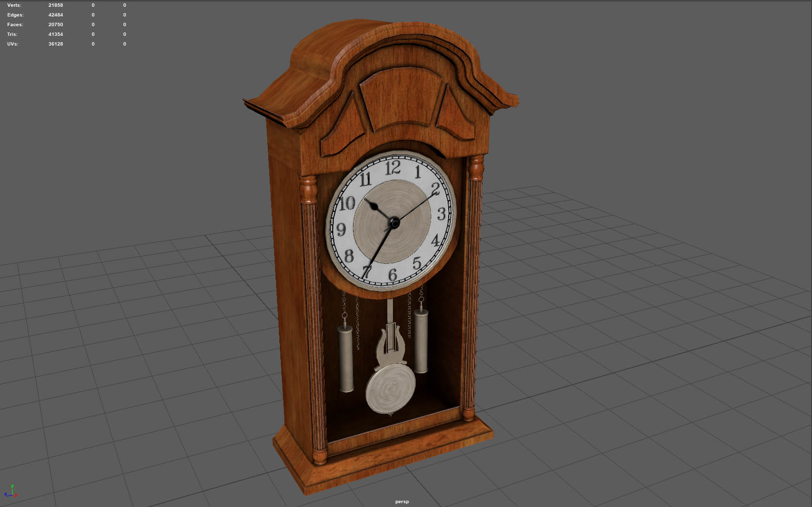 Wall Clock With Pendulum - 3D Model by sanchiesp