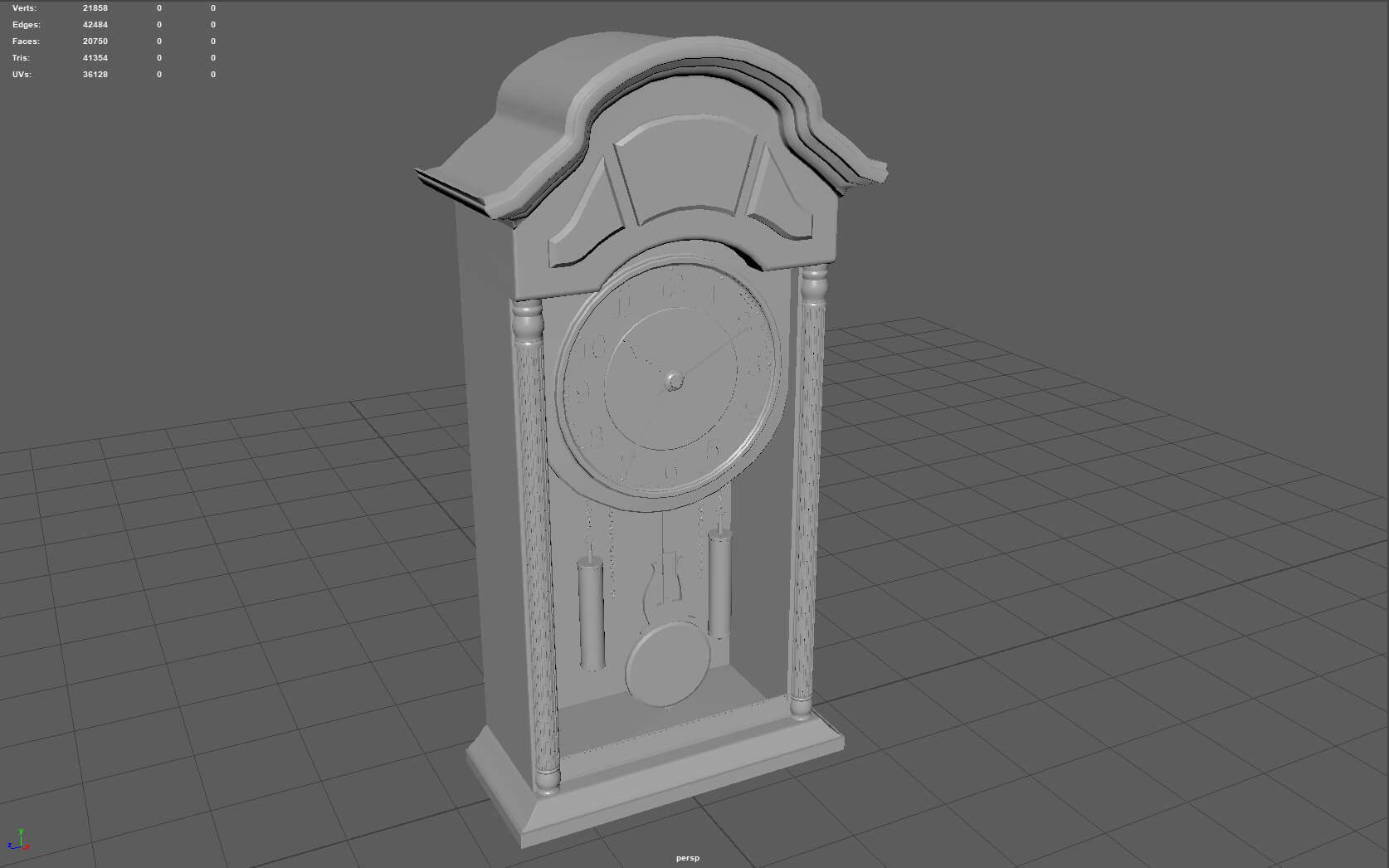 Wall Clock With Pendulum - 3D Model by sanchiesp