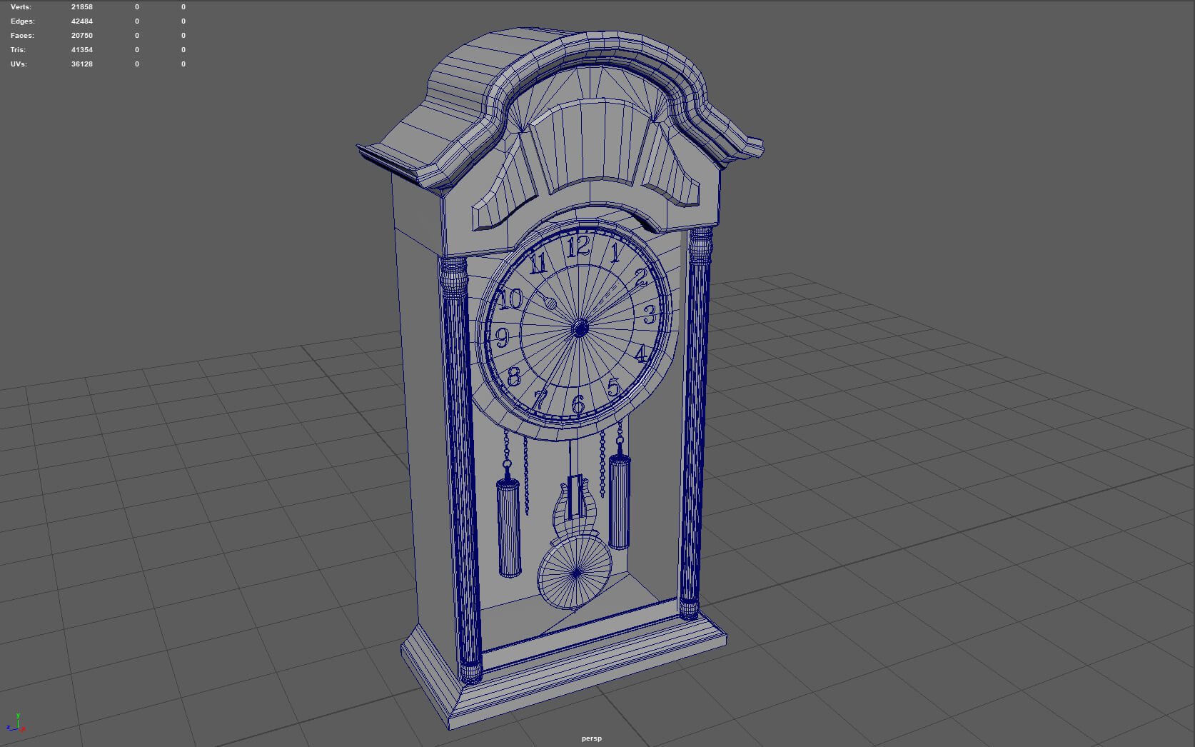 Wall Clock With Pendulum - 3D Model by sanchiesp