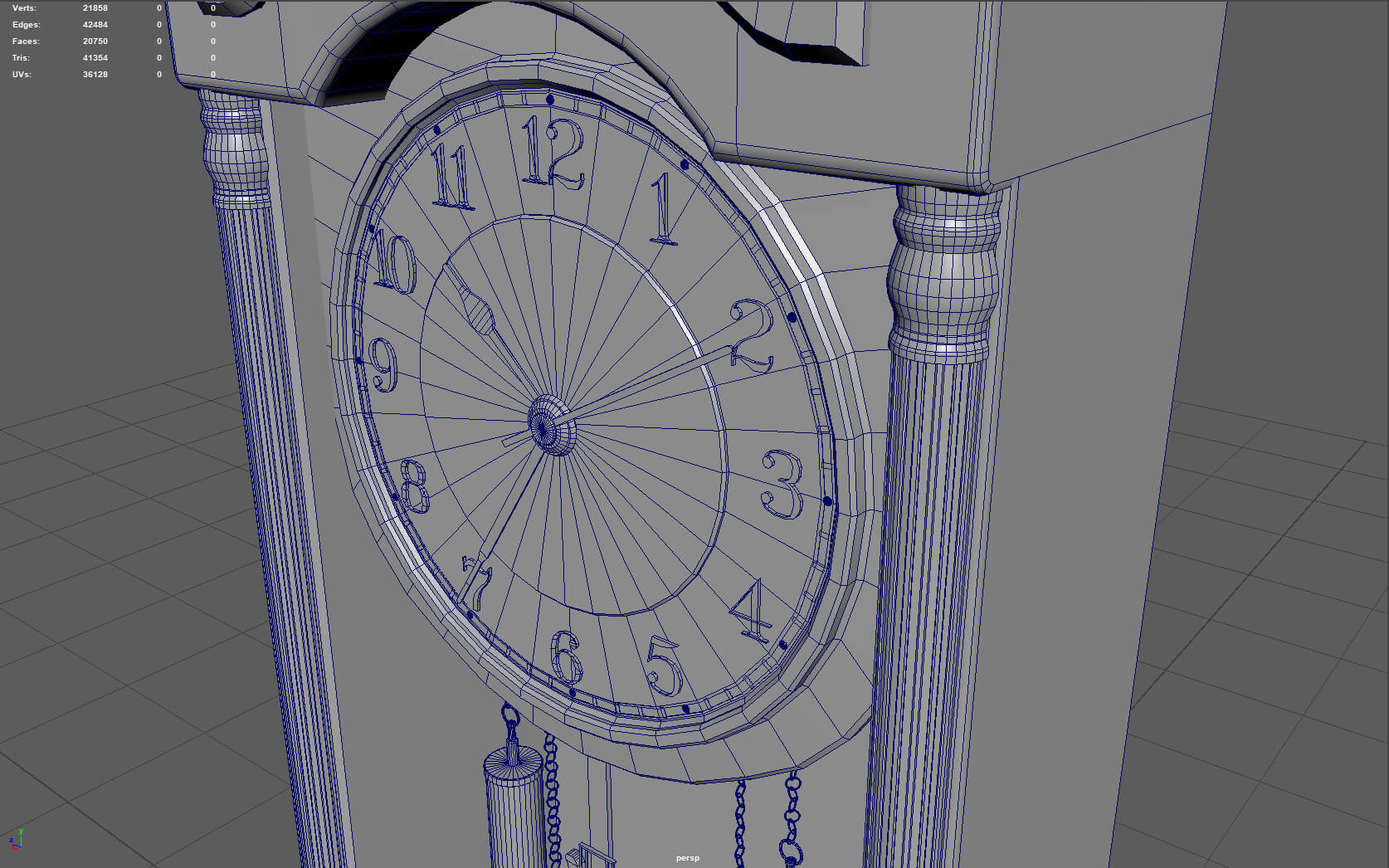 Wall Clock With Pendulum - 3D Model by sanchiesp
