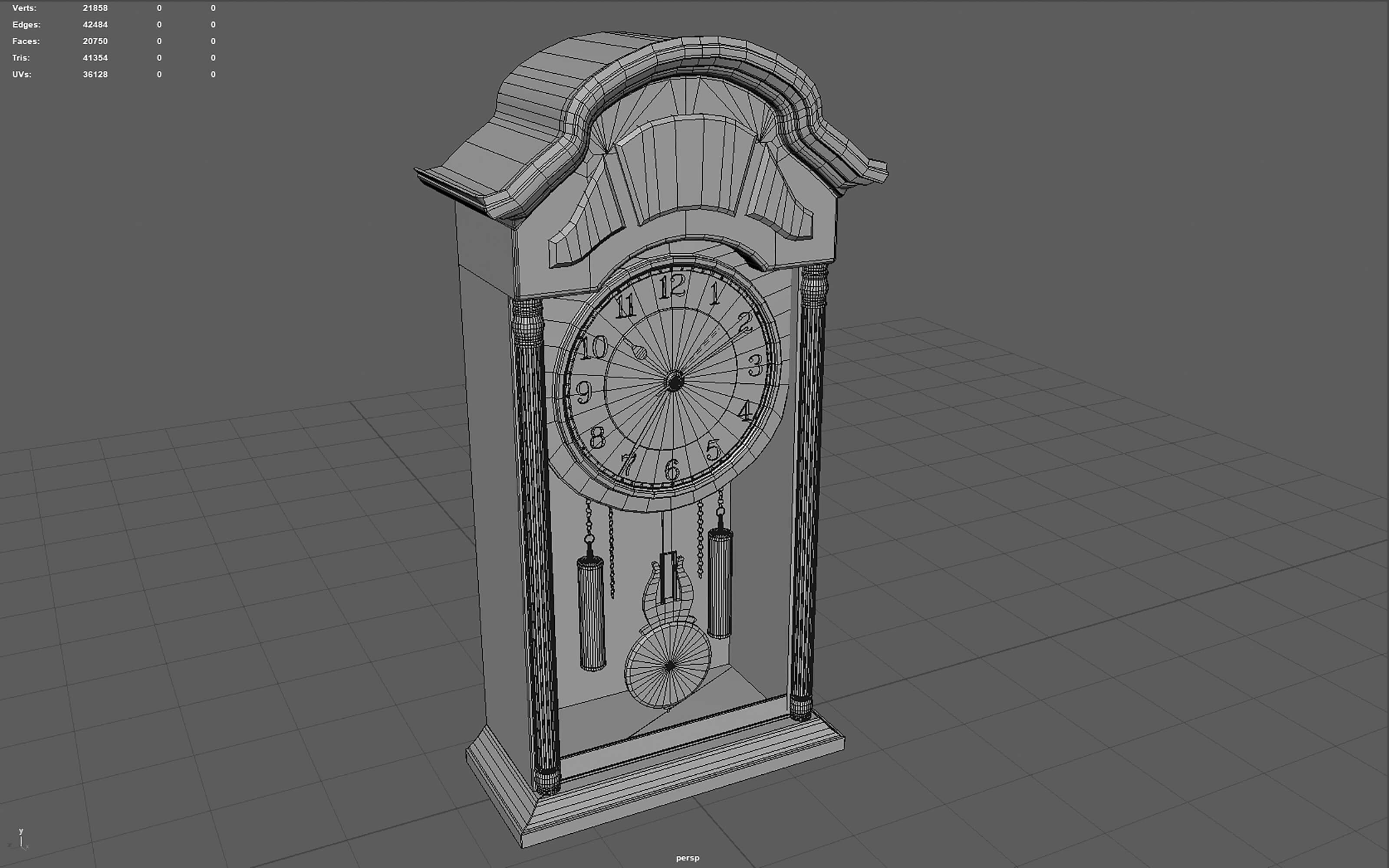 Wall Clock With Pendulum - 3D Model by sanchiesp