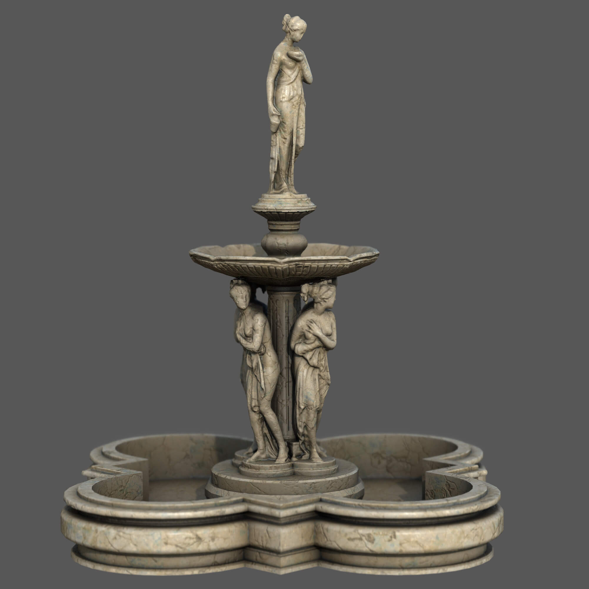 Water Fountain Greek - 3D Model by sanchiesp