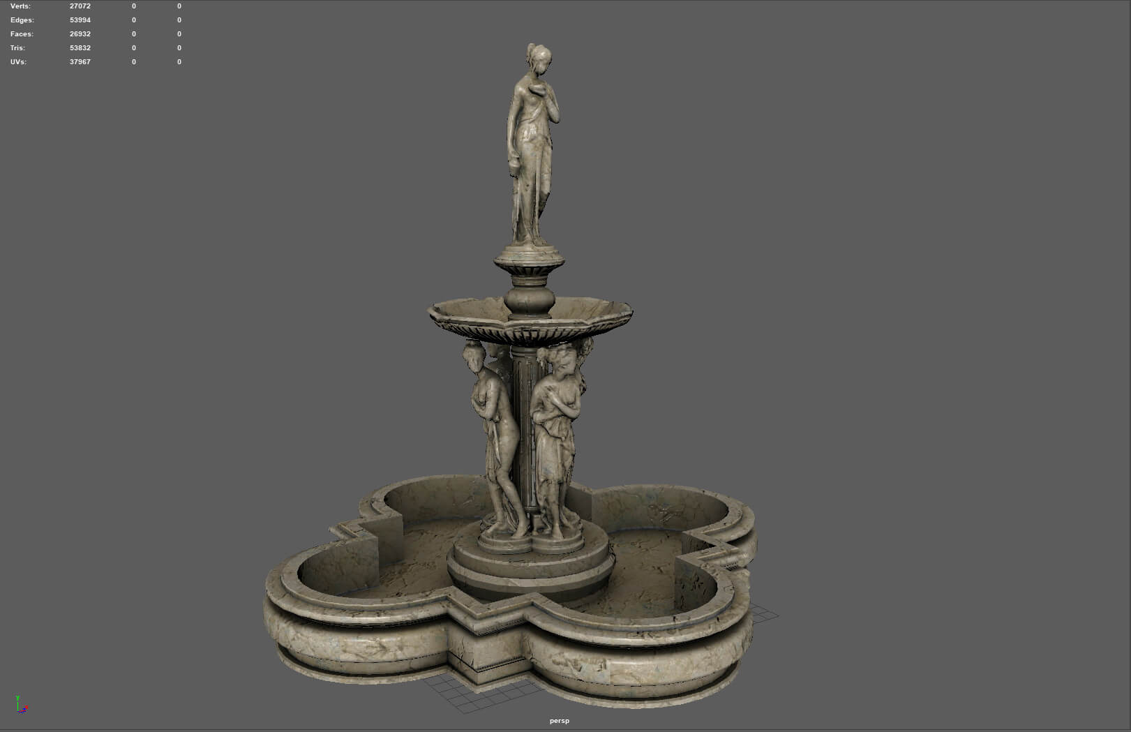 Water Fountain Greek - 3D Model by sanchiesp