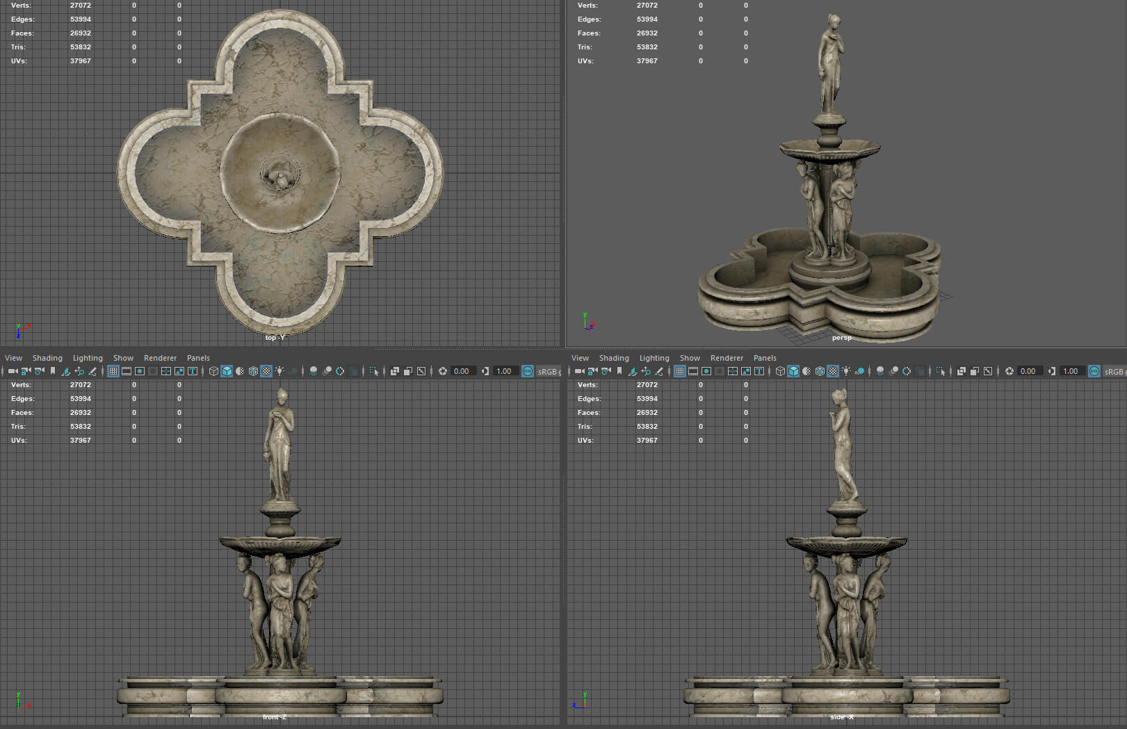 Water Fountain Greek - 3D Model by sanchiesp
