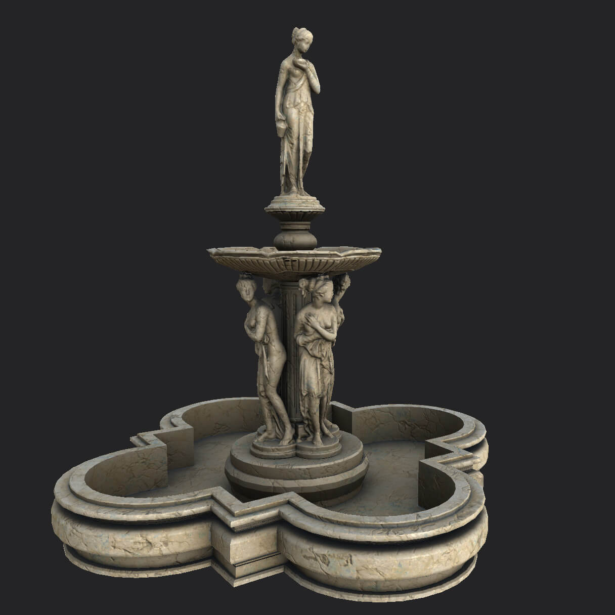 Water Fountain Greek - 3D Model by sanchiesp