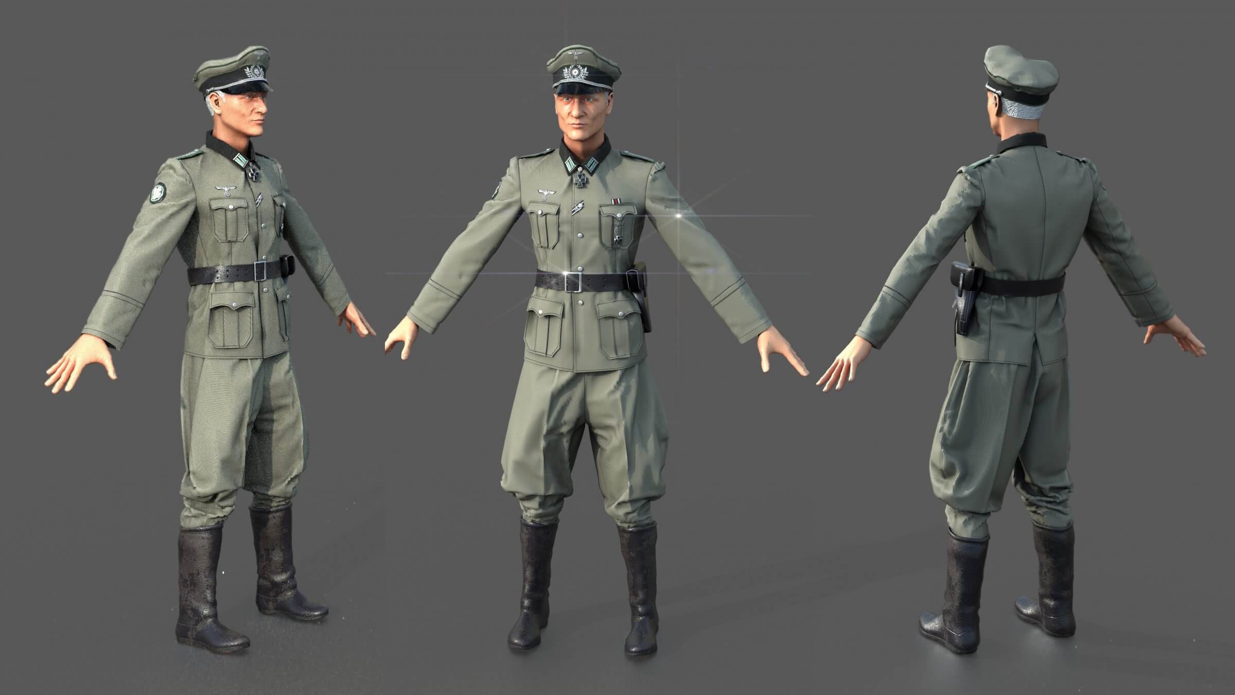 Wehrmacht Officer - 3D Model by sanchiesp