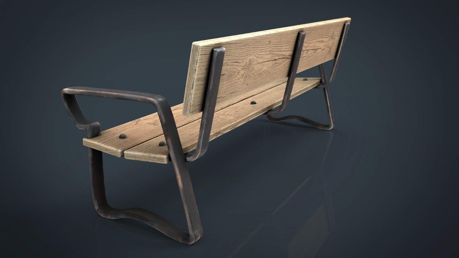 Wood Bench - 3D Model by sanchiesp