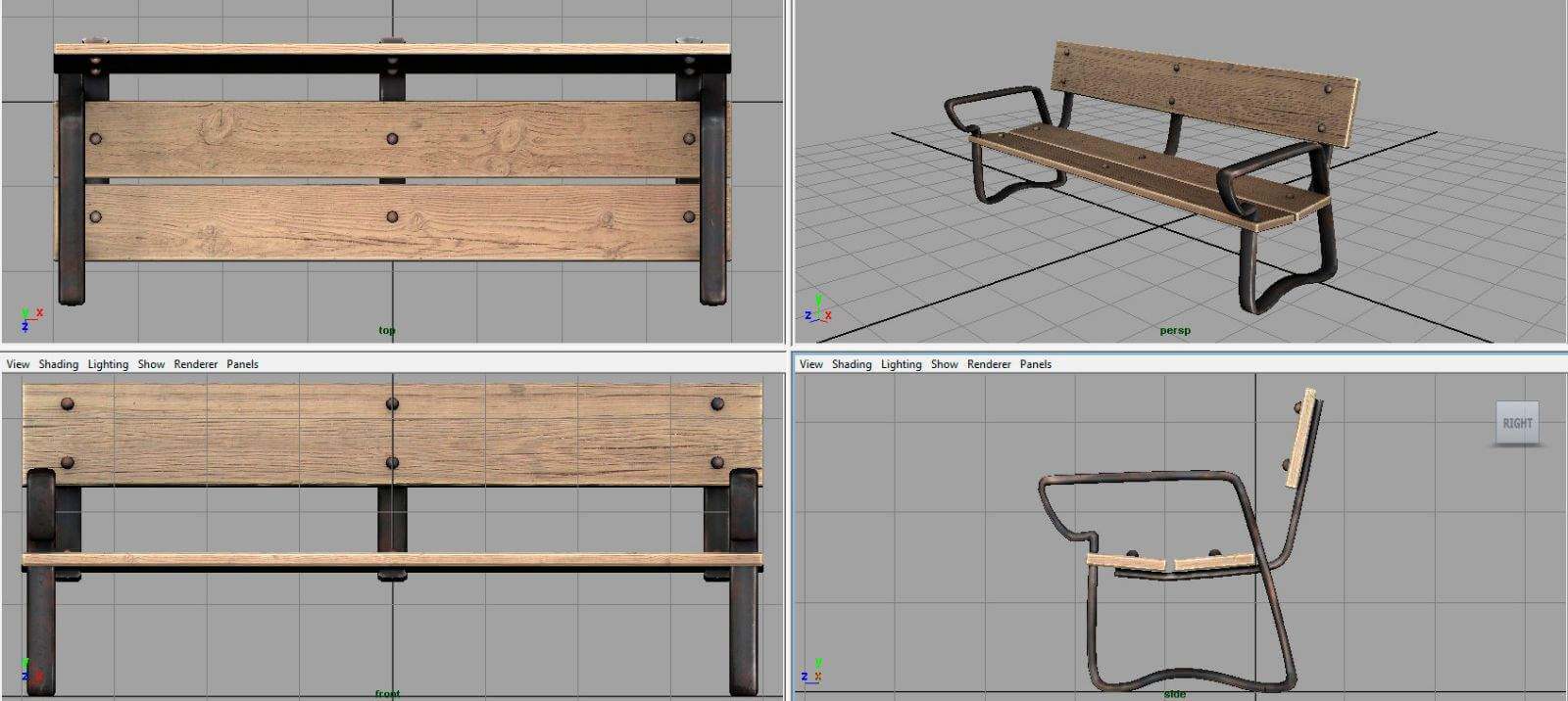 Wood Bench - 3D Model by sanchiesp