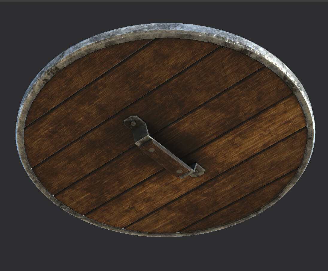 Wooden Medieval Round Shield - 3D Model by sanchiesp