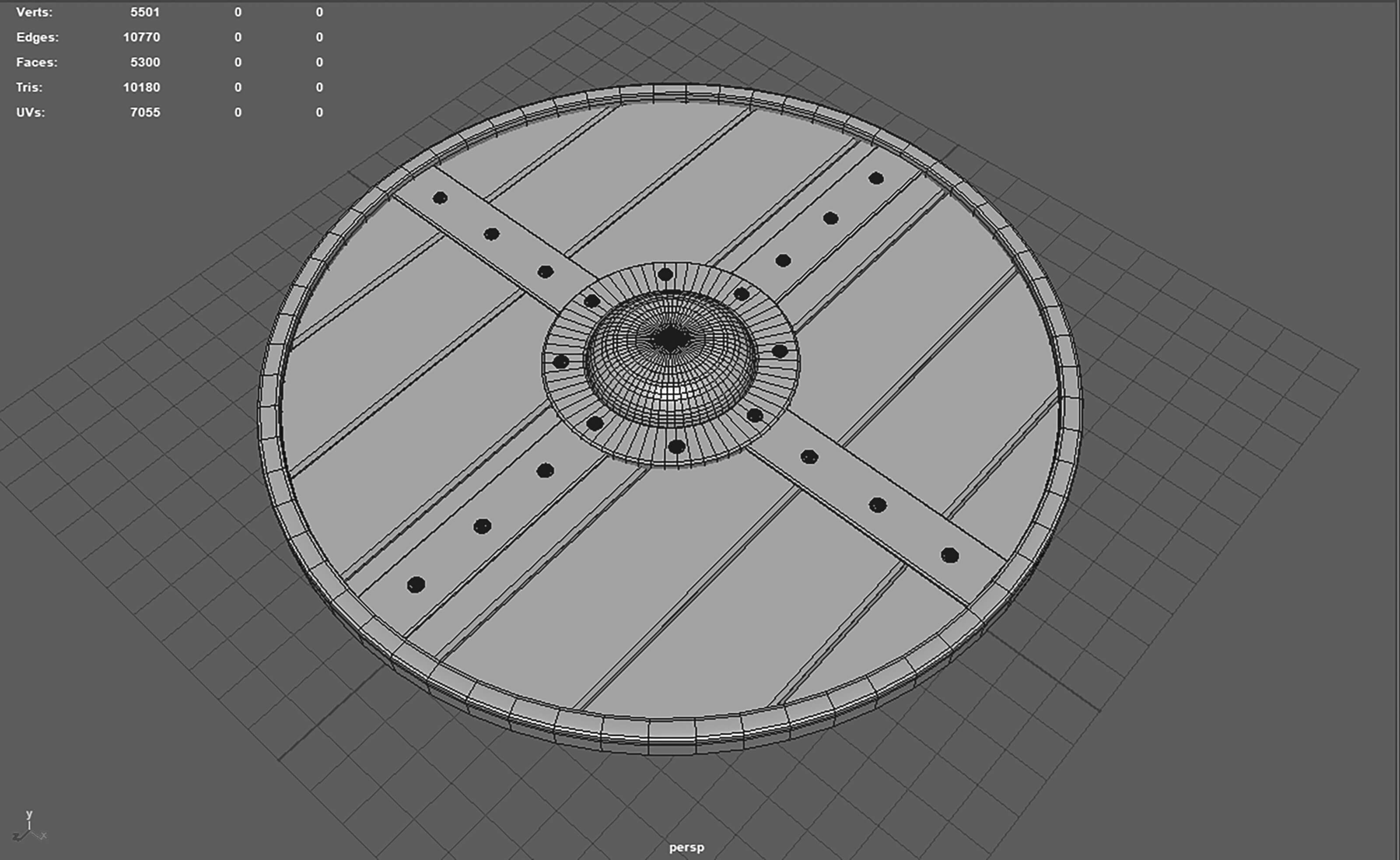 Wooden Medieval Round Shield - 3D Model by sanchiesp
