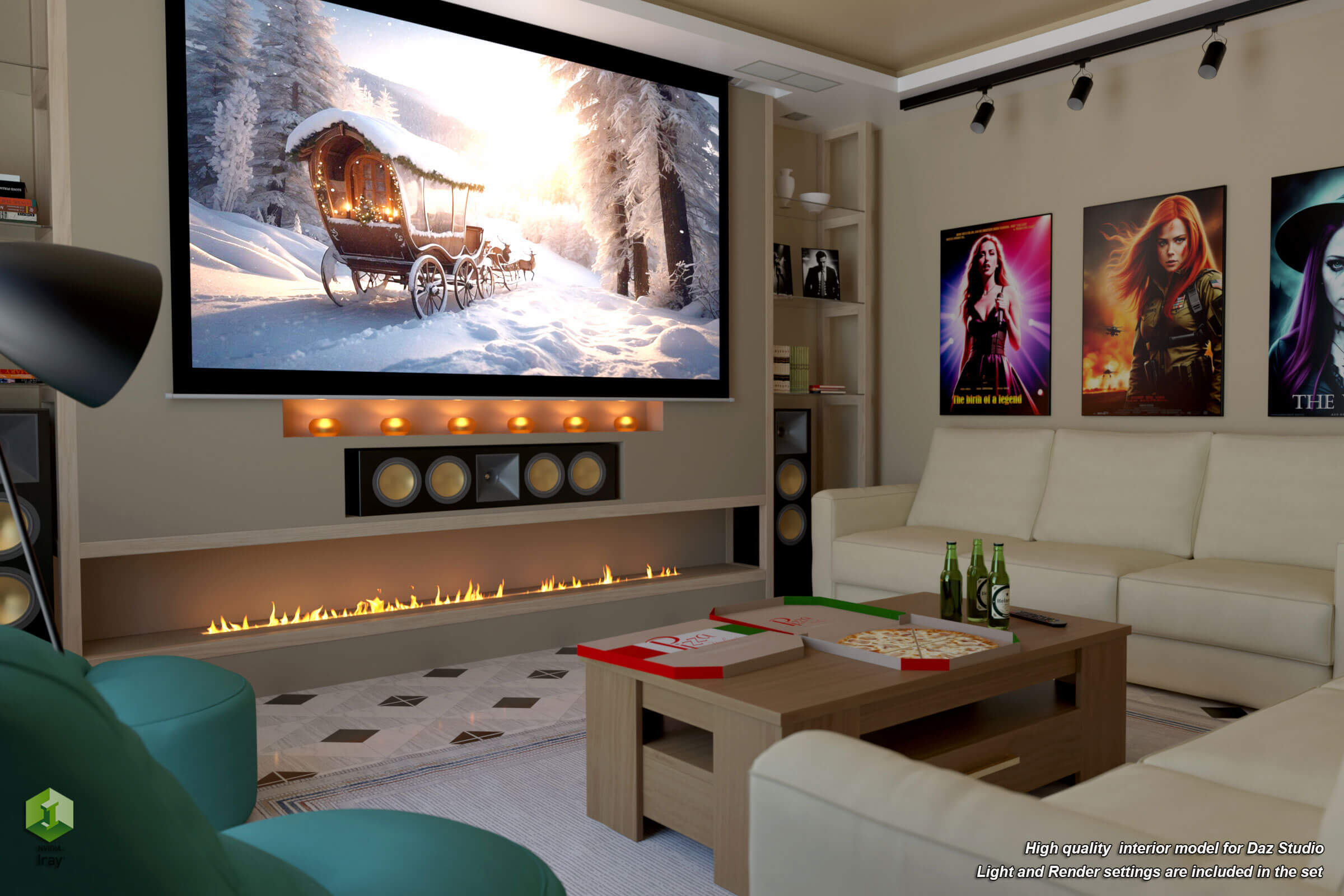 STZ TV Room 03 - Daz Content by Santutius78